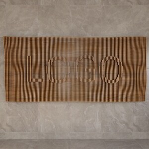 Parametric Logo Design Wavy Wooden Wall Decor and Interior Wall Art ...