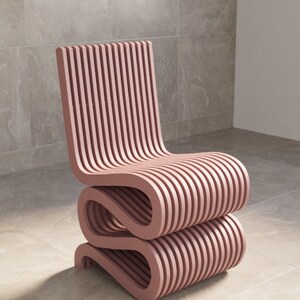 Wavy Wooden Art Chair, Parametric Design Plans (SVG, PDF) - Etsy