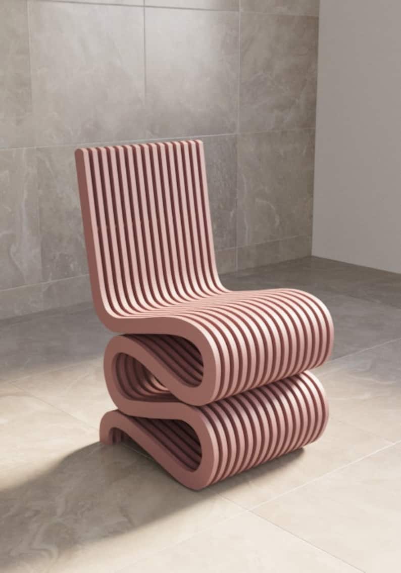 Parametric Design Wavy Wooden Art Chair,parametric Chair Design for ...