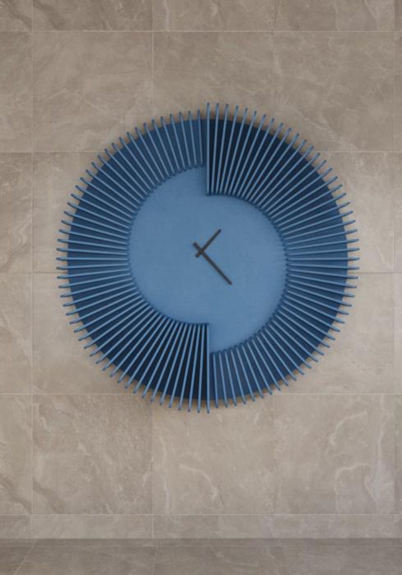 Parametric Radial Art,parametric Wavy Wooden Wall Decor,modern Clock ...