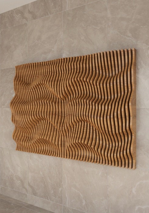 Wood,natural,digital Art,parametric Wall Art Decor, Wavy Pattern ...
