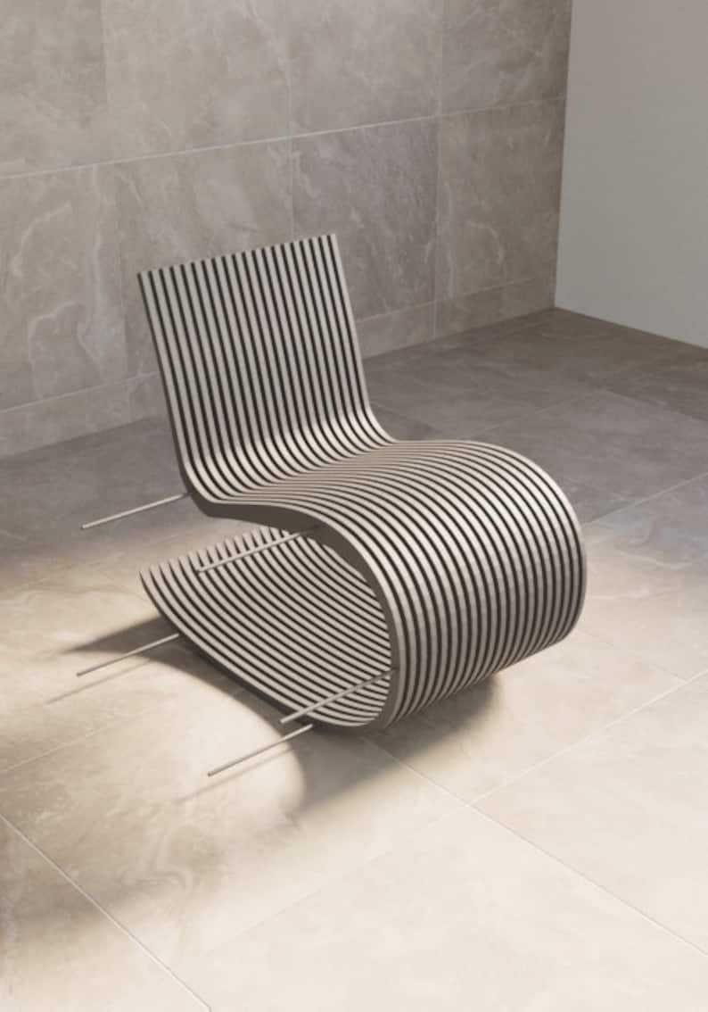 Parametric Wood Chair DXF Model, CNC Plywood Chair Design (digital File ...