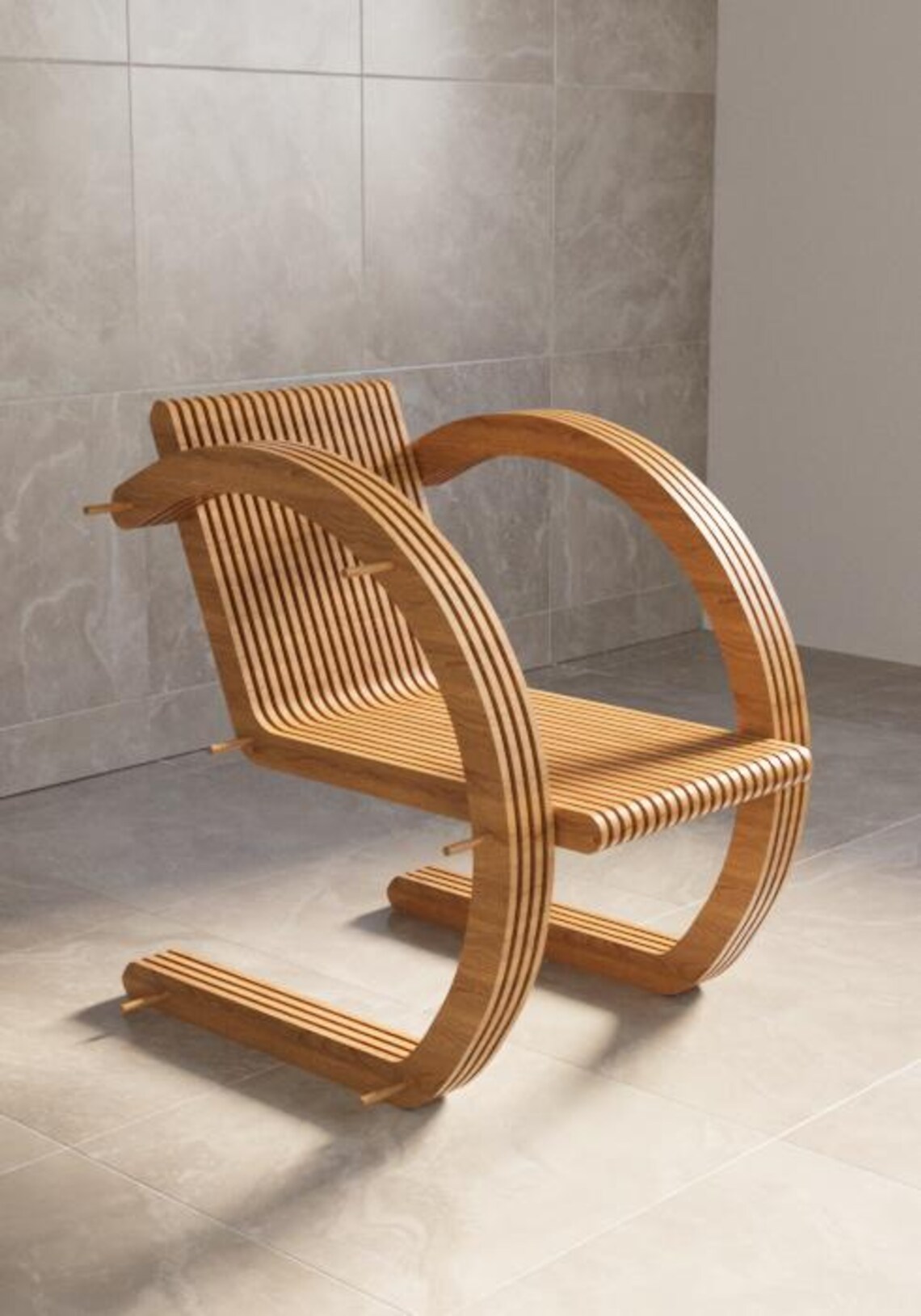 Parametric Wavy Chair Model, CNC Wooden Furniture (digital File) - Etsy
