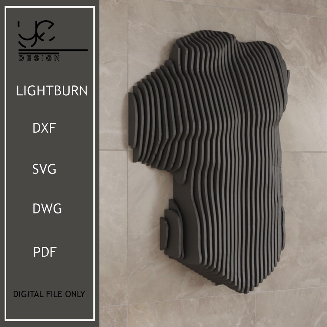 Parametric Male Statue Torso Sculpture Wall Art,wavy Wooden Wall Decor ...