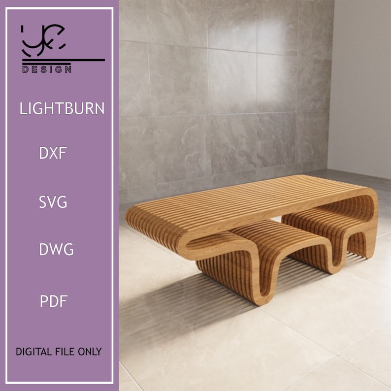 Parametric Bench Design Wavy Wooden,parametric Wood Bench,handcrafted ...