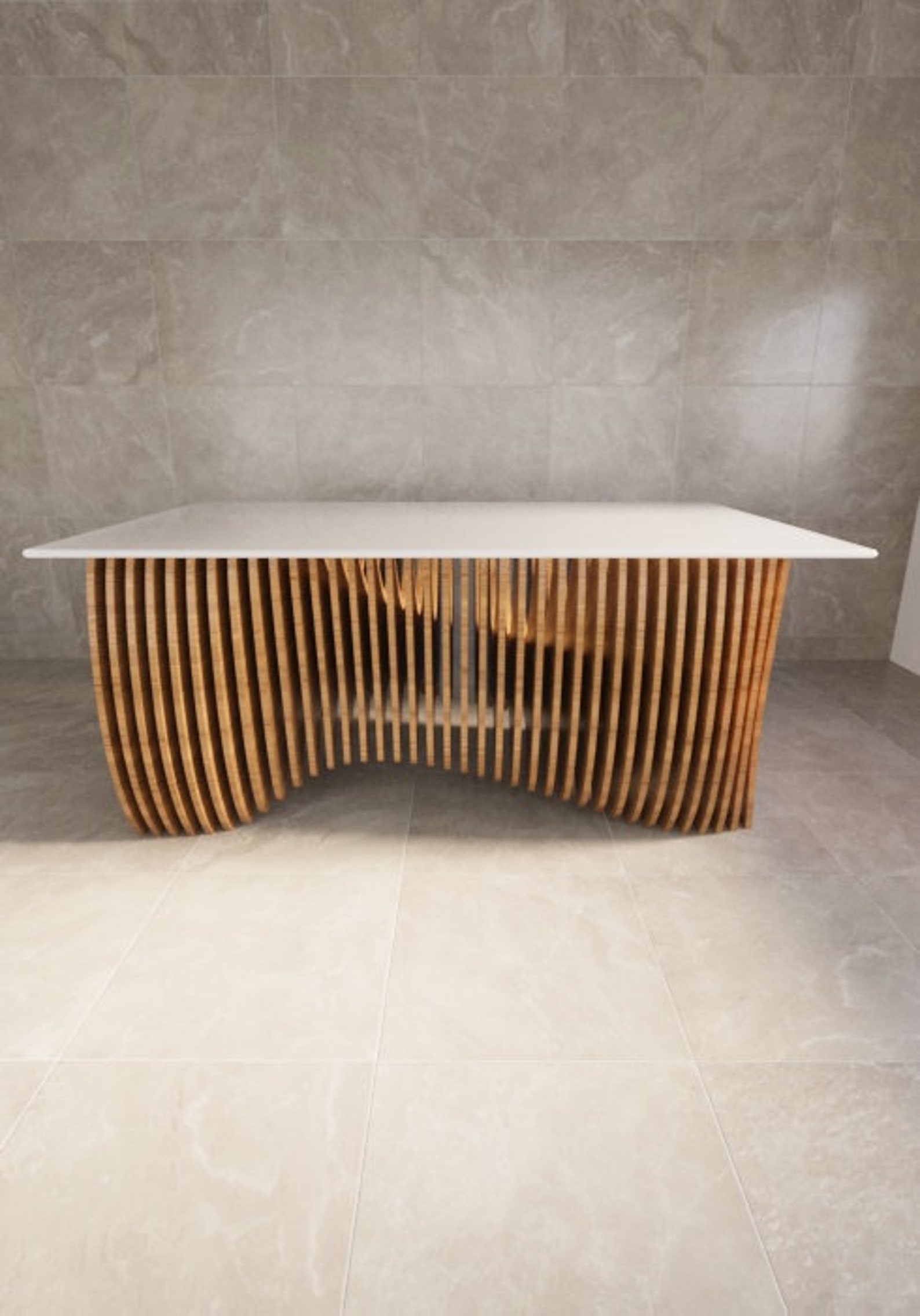 Parametric Table Design,wavy Dinner Furniture,wooden Table Decor ...