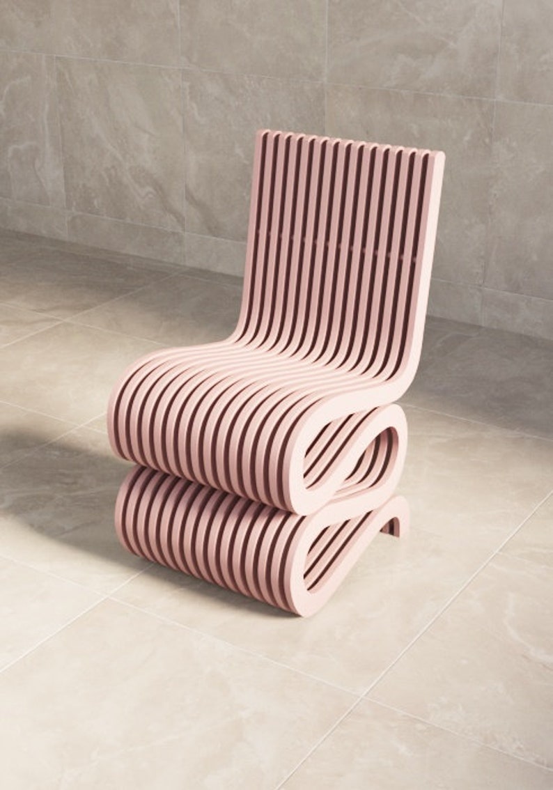 Wavy Wooden Art Chair, Parametric Design Plans (SVG, PDF) - Etsy
