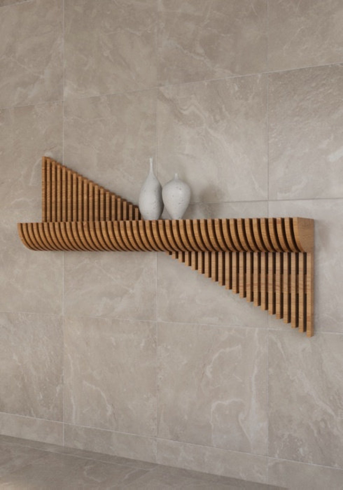 Parametric Shelf Decor,modern Wooden Shelf Decor,parametric Wavy Wooden ...