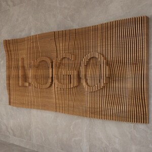 Parametric Logo Design Wavy Wooden Wall Decor and Interior Wall Art ...