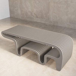 Parametric Bench Design Wavy Wooden,parametric Wood Bench,handcrafted ...