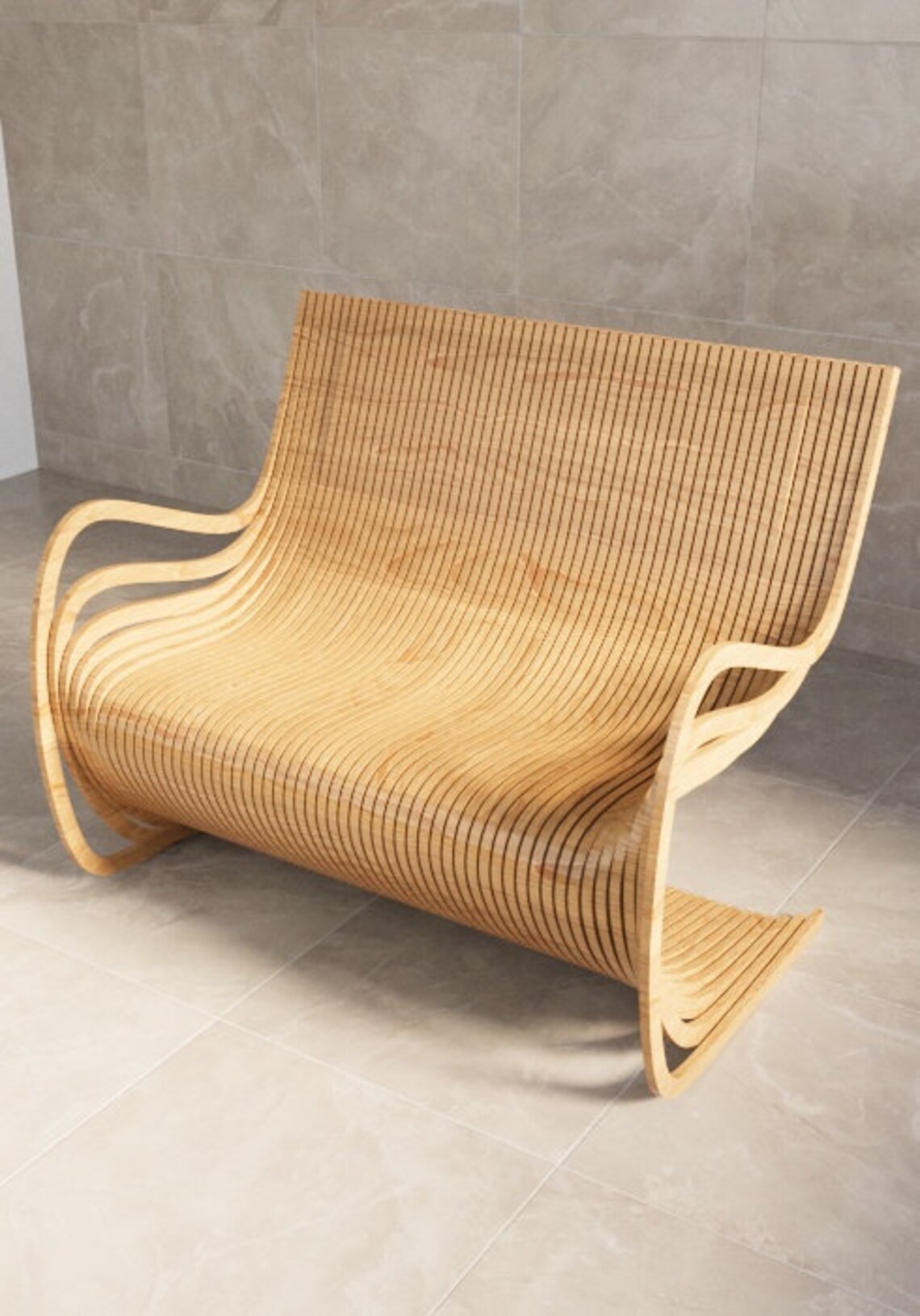 Parametric Wavy Wooden Furniture,sofa Design,modern Couch Design,wood ...
