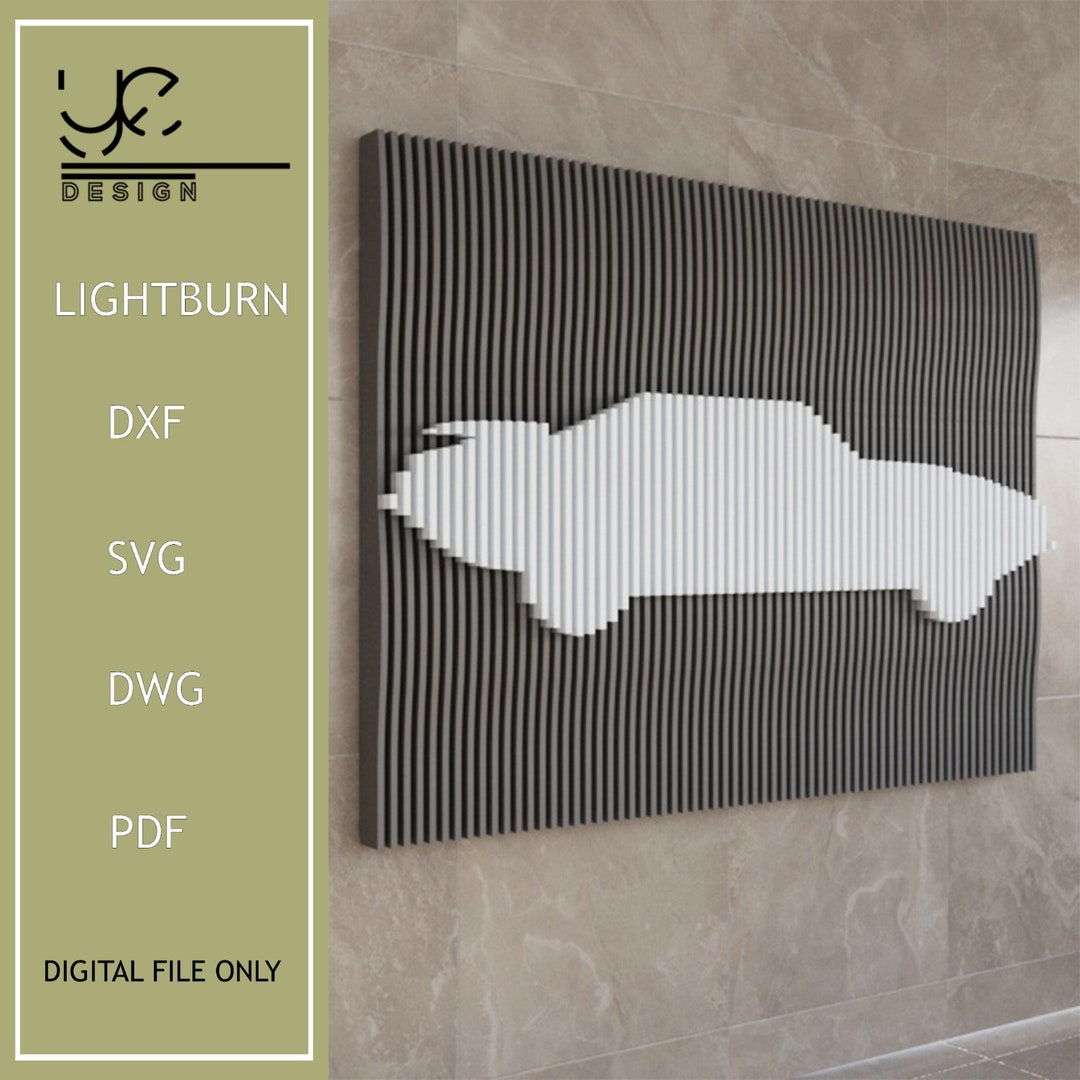 Parametric Car Wood Wall Decor for Cnc,handcrafted Car Sculpture,car ...