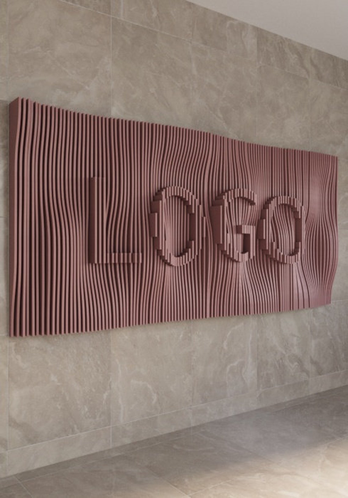 Parametric Logo Design Wavy Wooden Wall Decor and Interior Wall Art ...