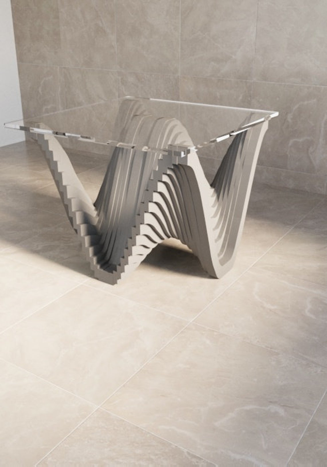 Wave Form Parametric Table Cut Ready,dinner Table,table Files for Wood ...
