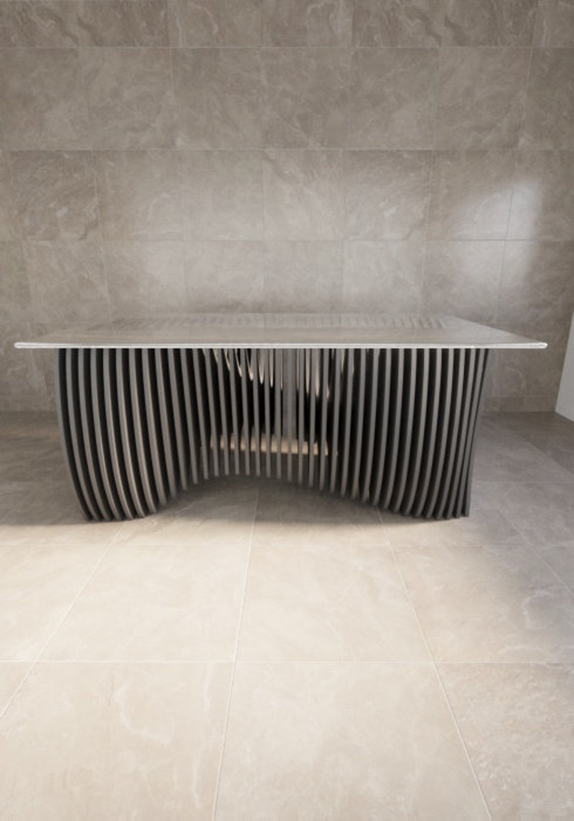 Parametric Table Design,parametric Dinner Table,wooden Table Decor,wavy ...