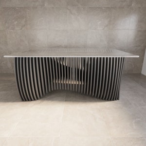 Parametric Table Design,parametric Dinner Table,wooden Table Decor,wavy ...