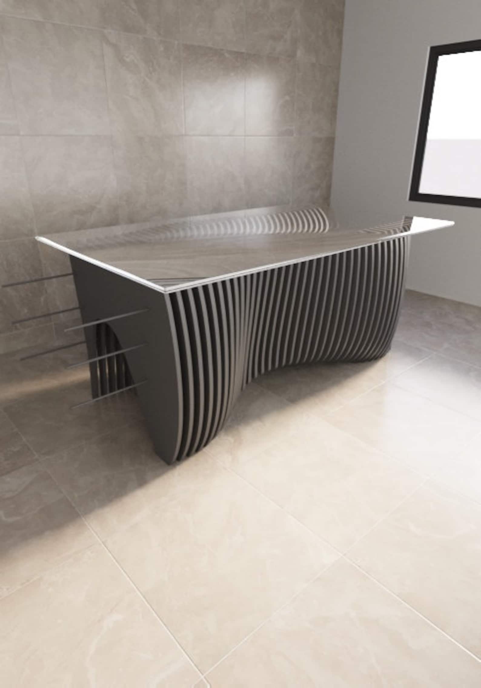 Parametric Table Design,parametric Dinner Table,wooden Table Decor,wavy ...