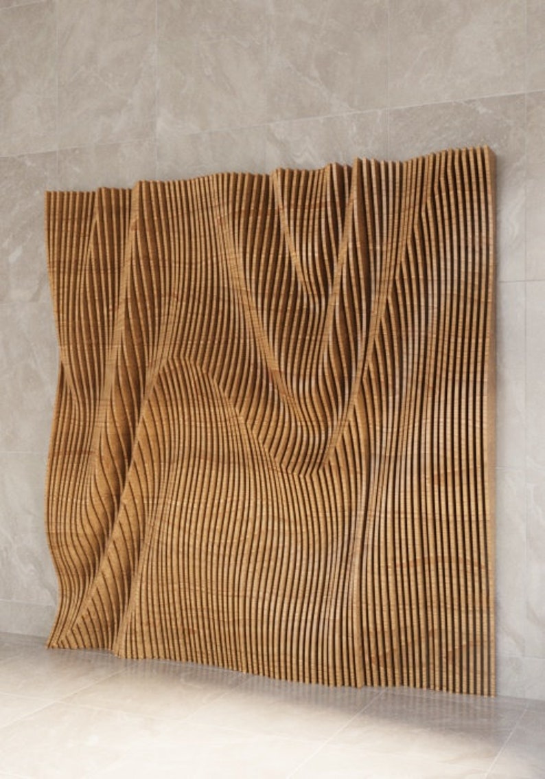 Wavy Wooden Wall Decor, Parametric Panel, CNC Files (SVG, DXF) - Etsy