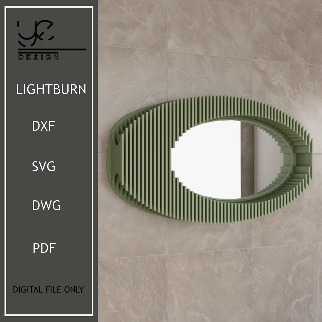 Parametric Mirror Wall Decor,parametric Wall Art,wavy Wood Wall Art ...