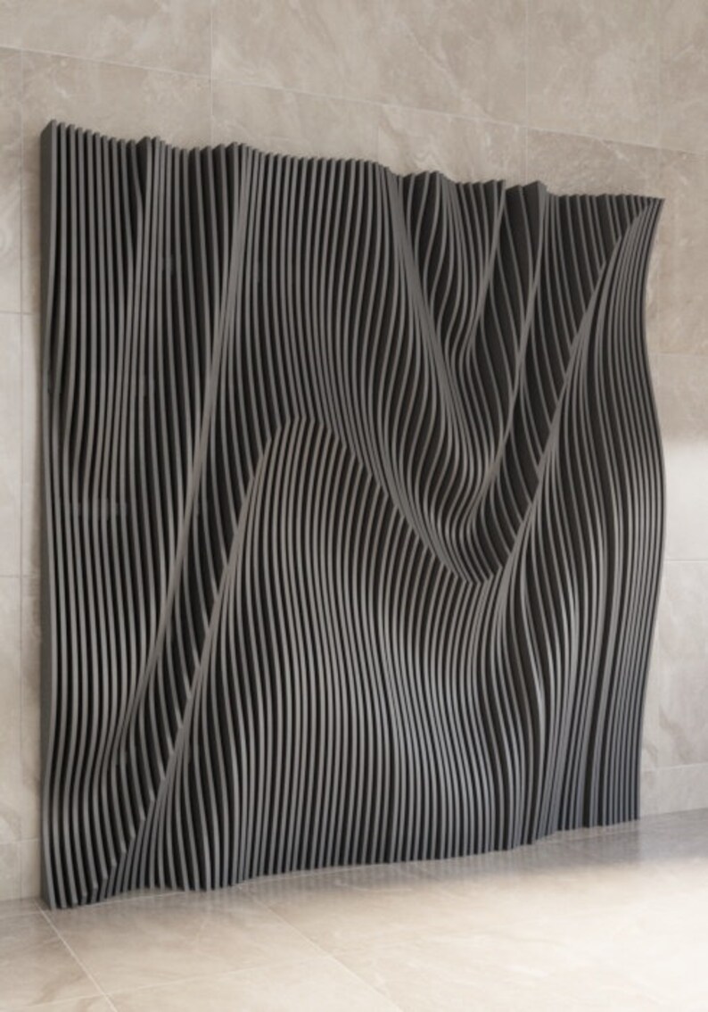 Wavy Wooden Wall Decor Svg Dxf,parametric Wall Panel,wavy Pattern,parametric Wall Art, Wooden ...