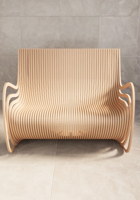 Parametric Wavy Wooden Furniture,sofa Design,modern Couch Design,wooden Seat,cnc Wooden ...