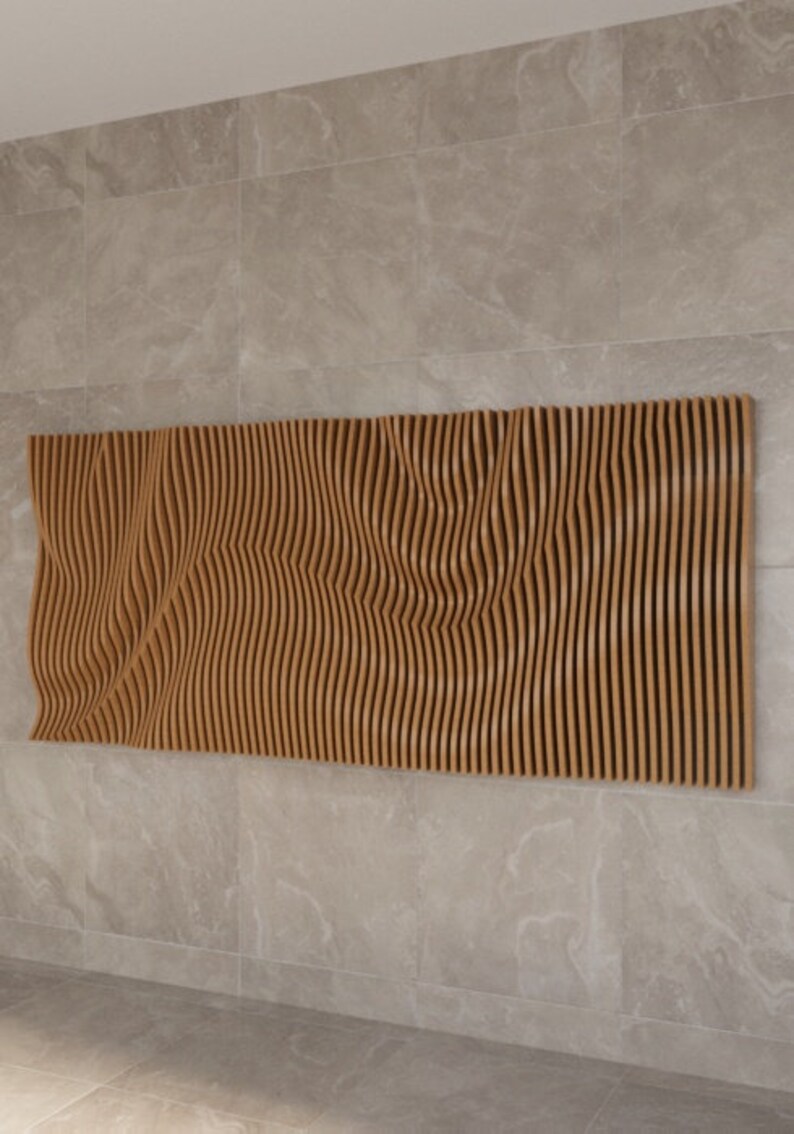 Wavy Wooden Wall Decor,wooden Wall Wooden Decor Art,modern Wall ...