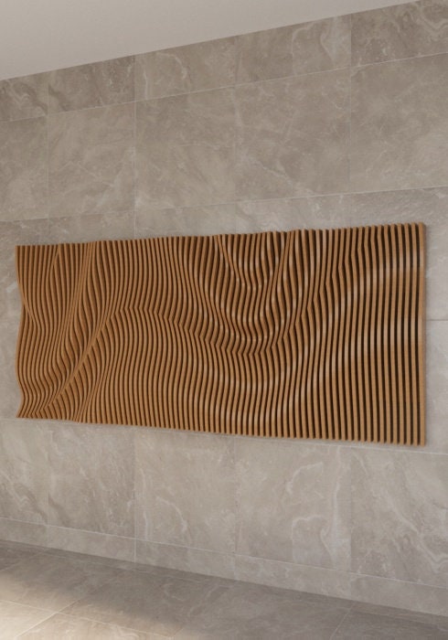 Wavy Wooden Wall Decor,wooden Wall Wooden Decor Art,modern Wall ...