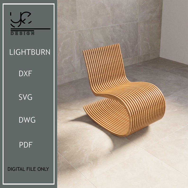 Wood Parametric Dxf Chair Model,cut,plywood Chair Cnc File,chair Design ...