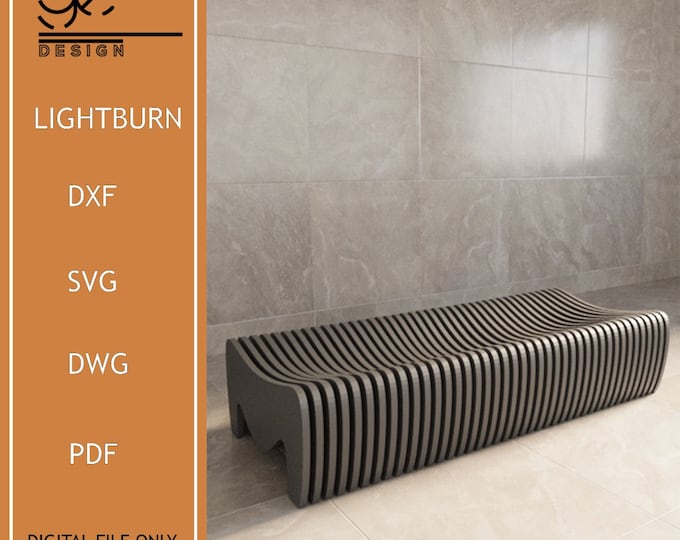 Parametric Bench Design for Home Office and Interiors Digital Download Dxf Files Vector Template ...