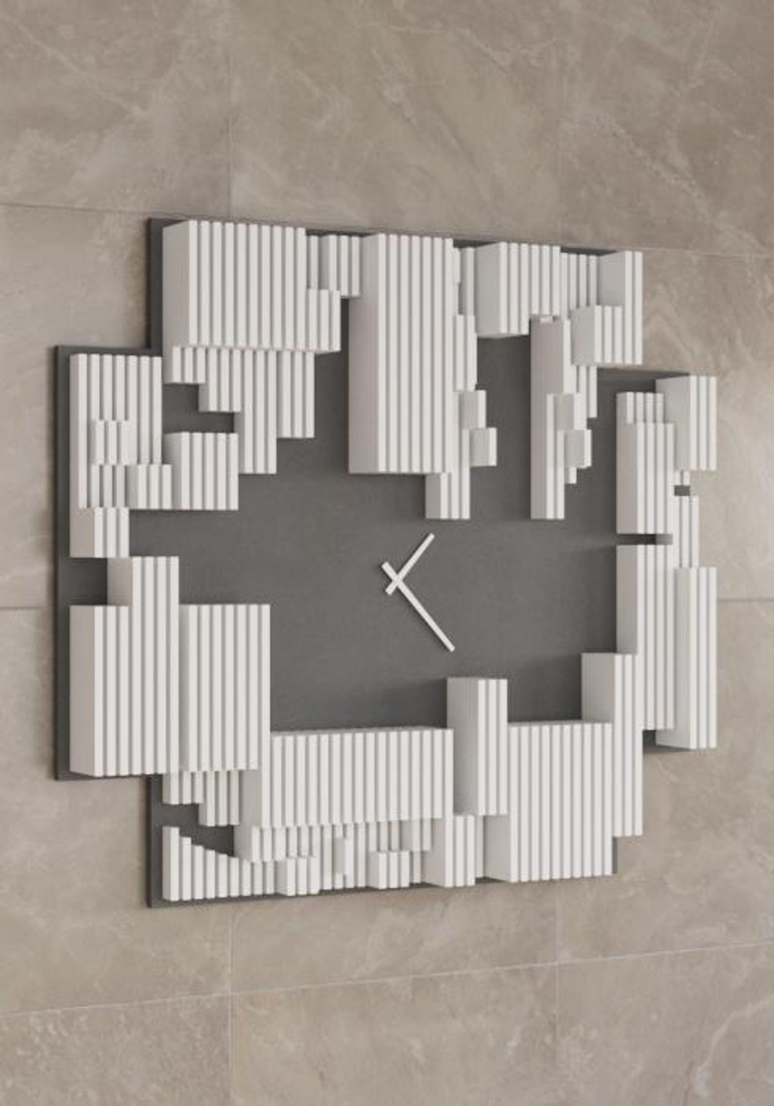 Parametric Wavy Wooden Clock Decor,parametric Square Art,clock Design ...