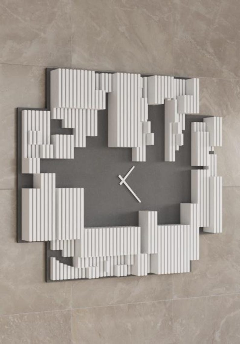 Parametric Wavy Wooden Clock Decor,parametric Square Art,clock Design ...