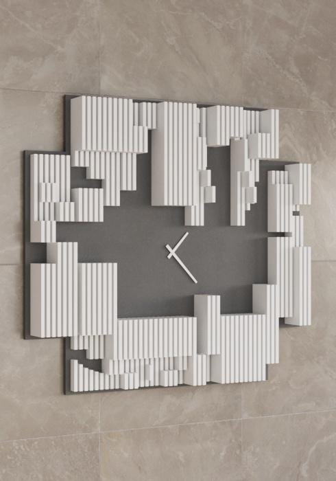 Parametric Wavy Wooden Clock Decor,parametric Square Art,clock Design ...