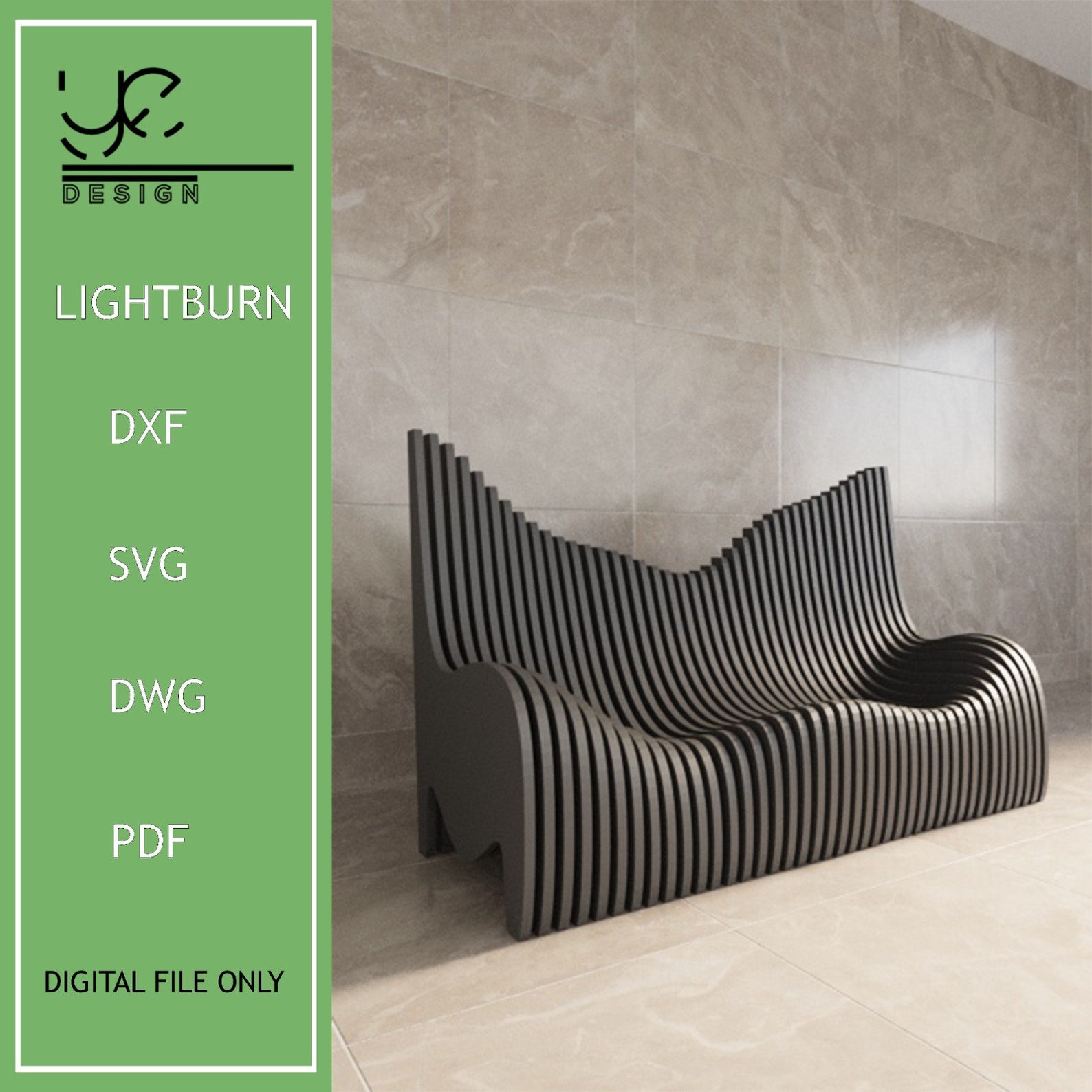 Parametric Sofa Wooden Seat,sofa Design,parametric Bench Design,modern Furniture,cnc Files for ...