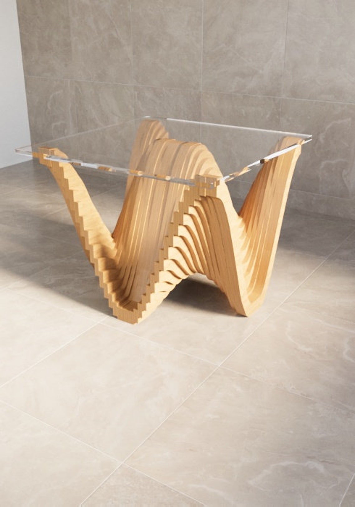 Wave Form Parametric Table Cut Ready,dinner Table,table Files for Wood ...