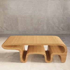 Parametric Bench Design Wavy Wooden,parametric Wood Bench,handcrafted ...