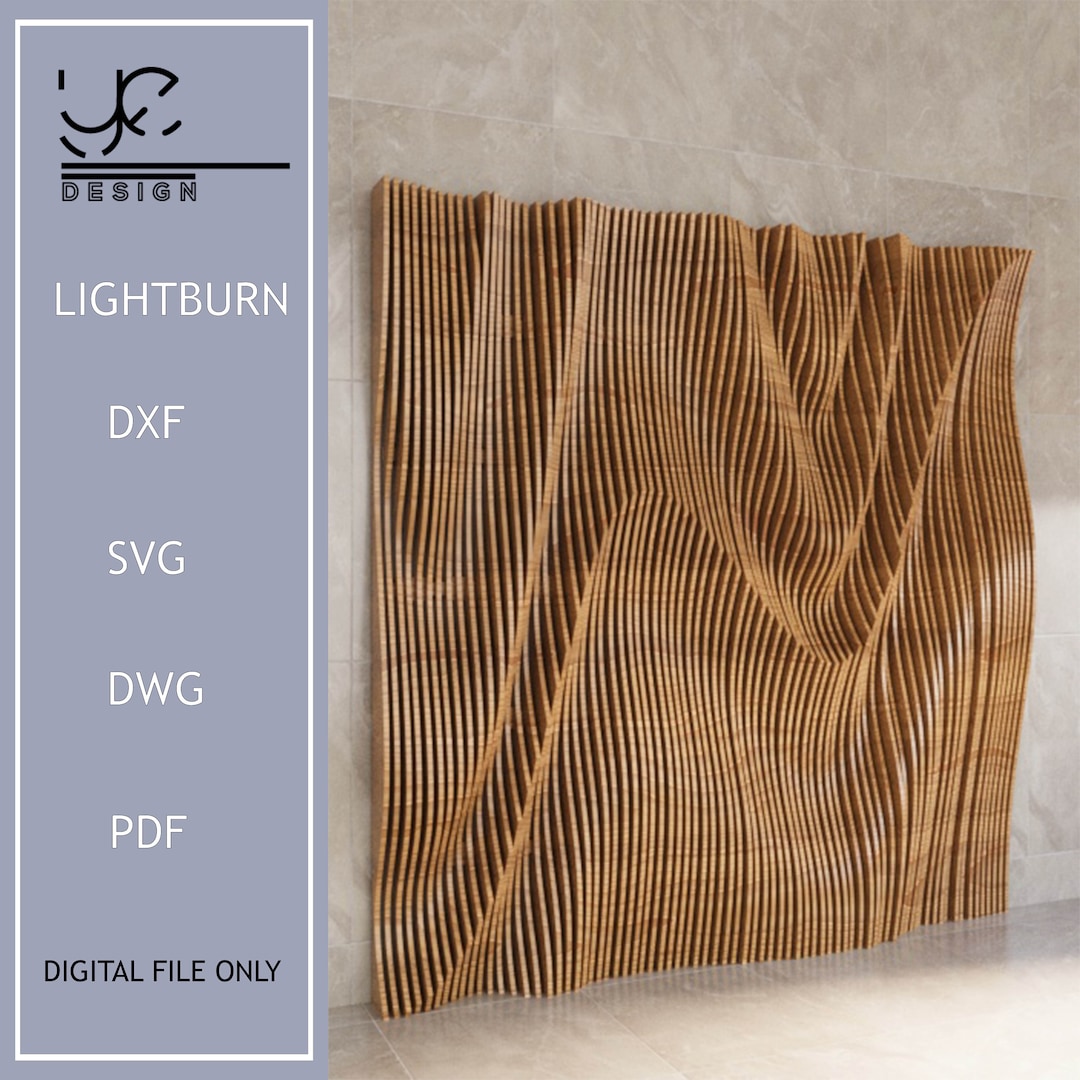 Wavy Wooden Wall Decor Svg Dxf,parametric Wall Panel,wavy Pattern ...