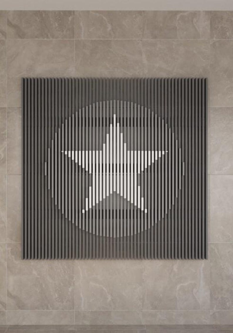 Parametric Star Wall Art Decor,cut Ready Wavy Wooden Wall Decor ...