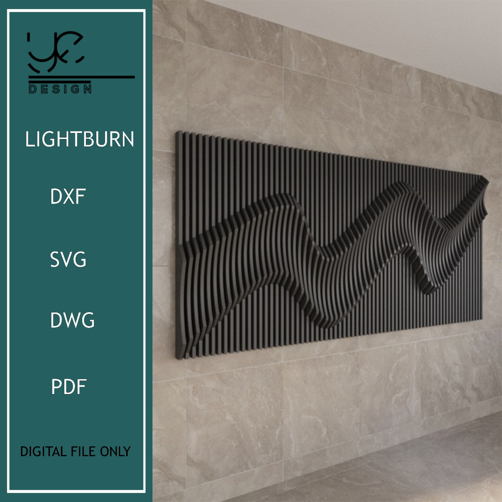 Parametric Wall Art Decor,wavy Pattern,design for Home Office and ...