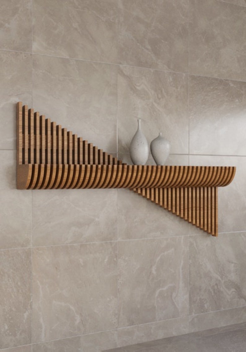 Parametric Shelf Decor,modern Wooden Shelf Decor,parametric Wavy Wooden ...