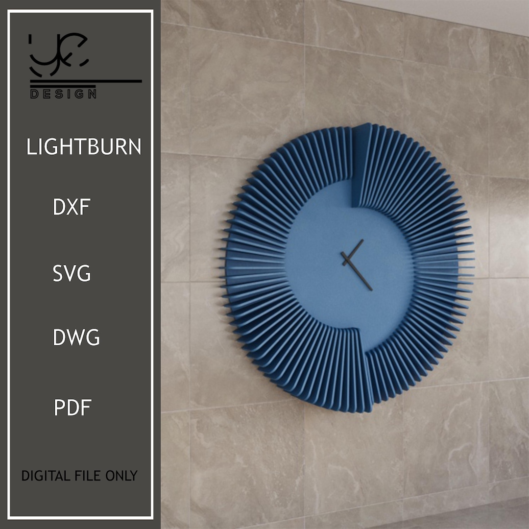 Parametric Radial Wooden Wall Clock, CNC Cutting Digital File - Etsy