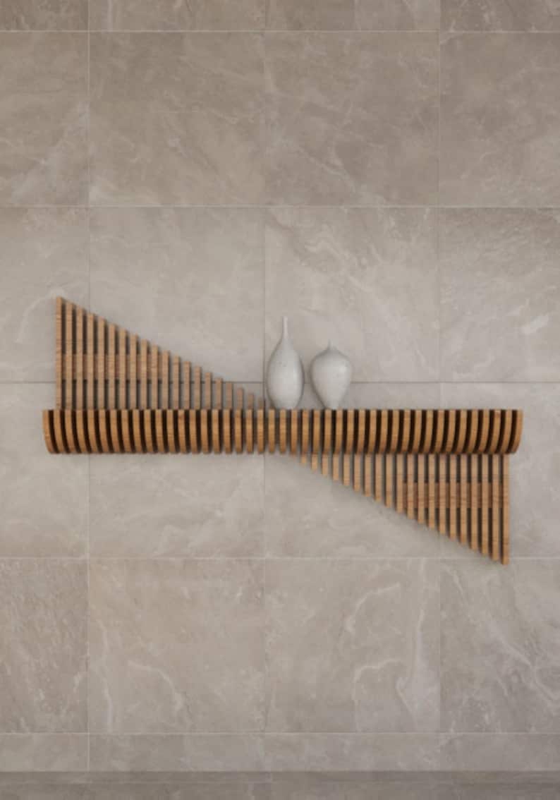 Parametric Shelf Decor,modern Wood Shelf,wavy Wooden Shelf,woodworking ...