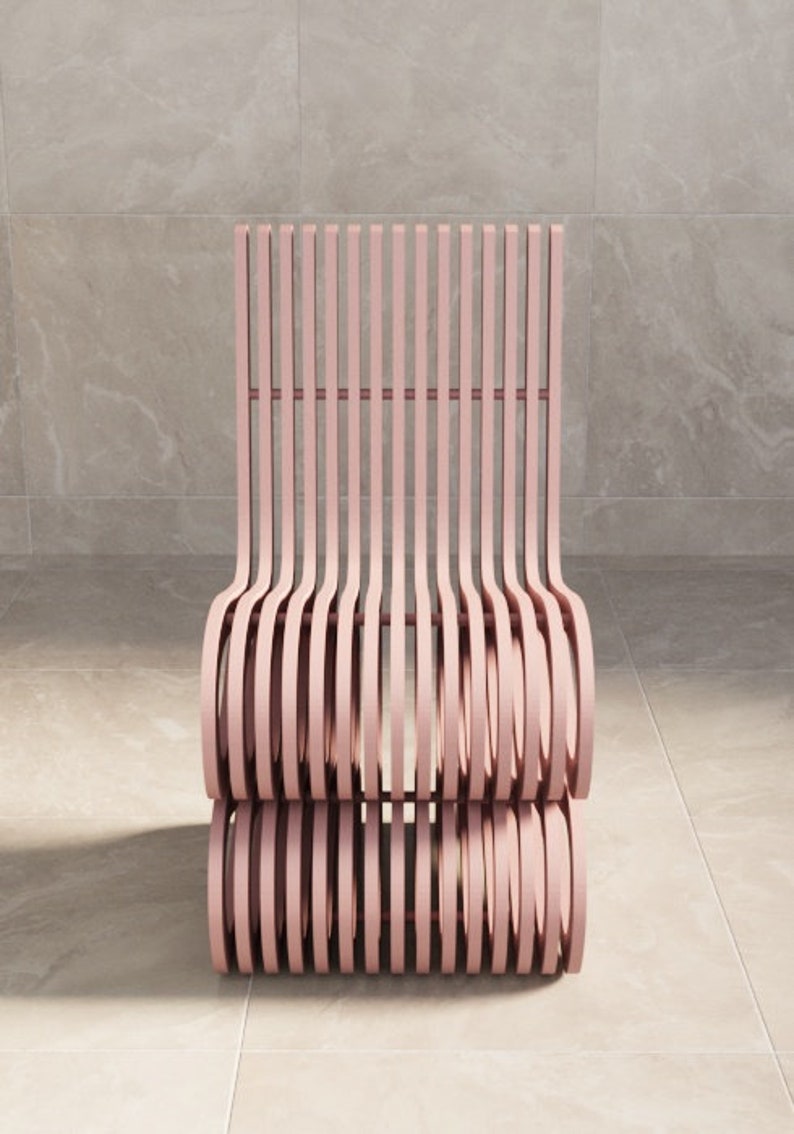 Wavy Wooden Art Chair, Parametric Design Plans (SVG, PDF) - Etsy