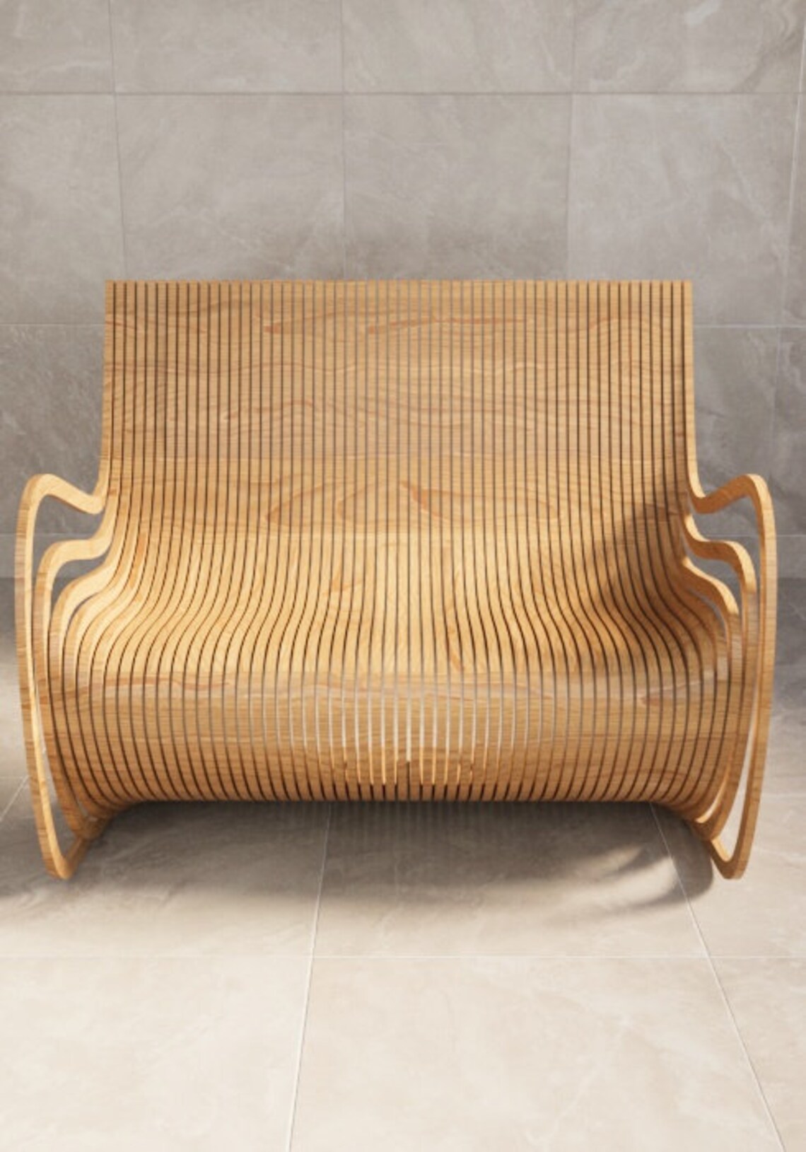 Parametric Wavy Wooden Furniture,sofa Design,modern Couch Design,wood ...