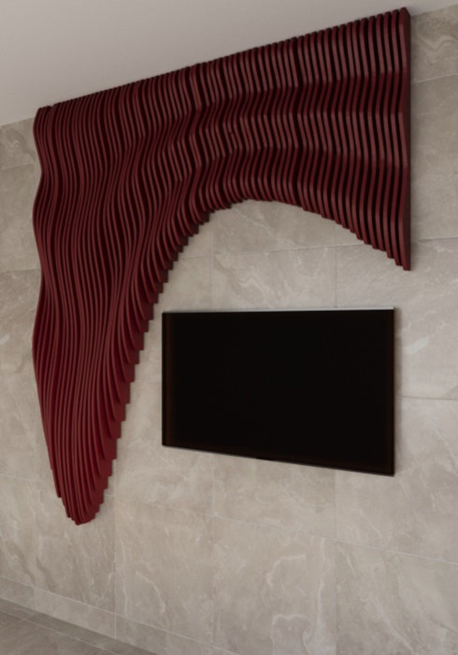 Parametric Wooden Wall Decor Tv Unit,wavy Tv Unit,modern Tv Unit Design ...