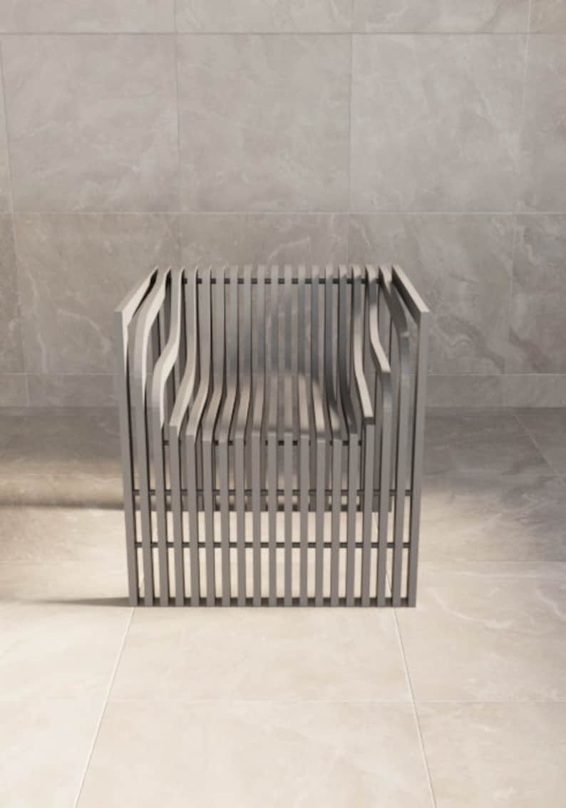 Parametric Wavy Chair Design, Wooden Art, Vector Cutting Plan (digital ...