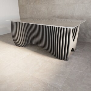 Parametric Table Design,parametric Dinner Table,wooden Table Decor,wavy ...