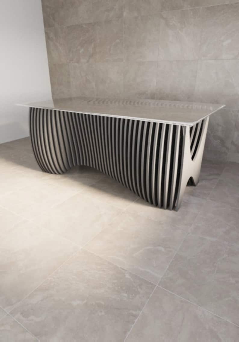 Parametric Table Design,parametric Dinner Table,wooden Table Decor,wavy ...