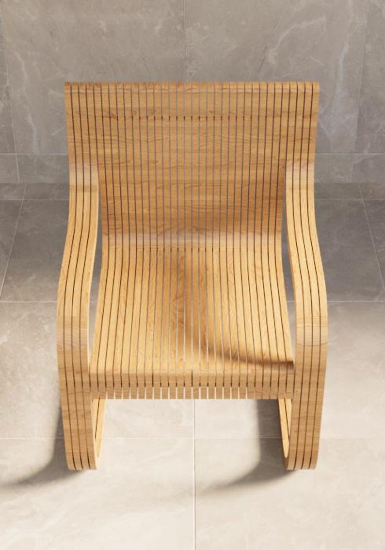 Parametric Design Wavy Wooden Art Chair Model,chair Design,wooden Chair ...