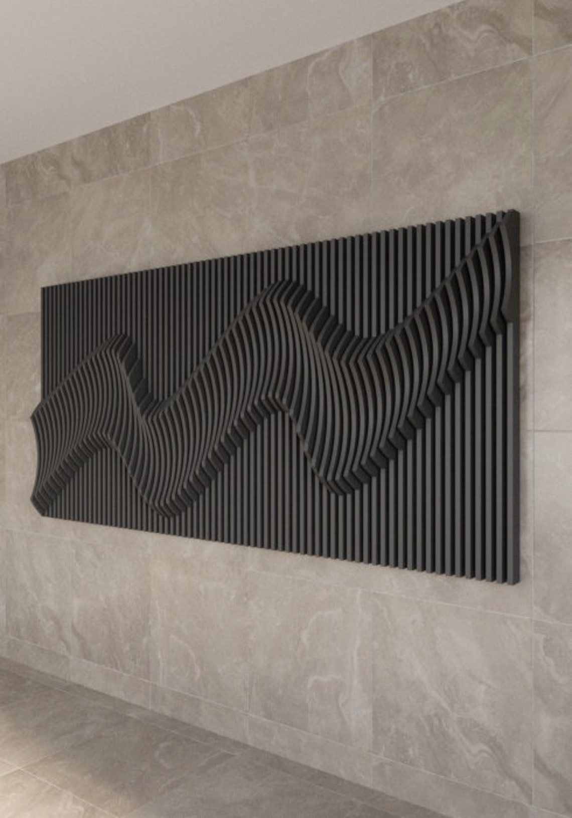 Parametric Wall Art Decor,wavy Pattern,design for Home Office and ...