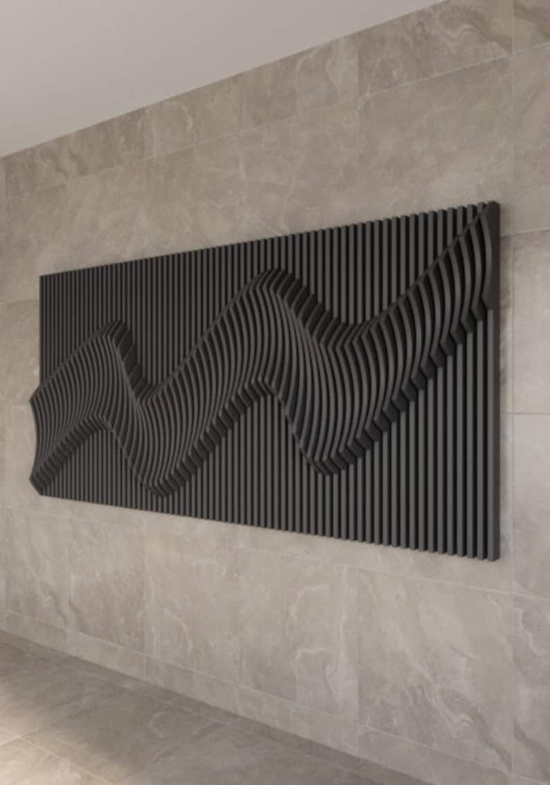 Parametric Wall Art Decor,wavy Pattern,design for Home Office and ...